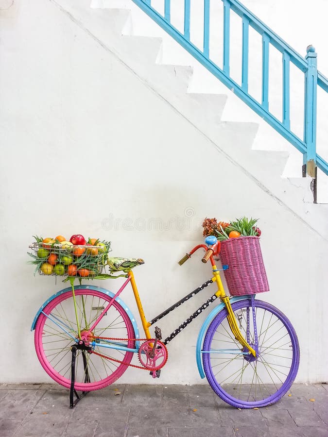 Colorful bicycle stock image. Image of colorful, paving - 43874557