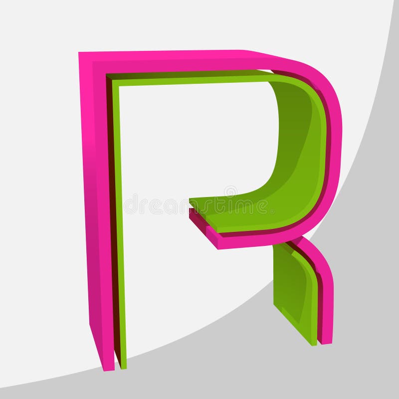 Colorful Big 3D Letter. Trendy Vector Illustration. Stock Vector ...