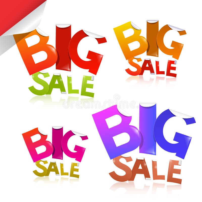 Colorful Big Sale Vector Sticker - Label Set Stock Vector ...