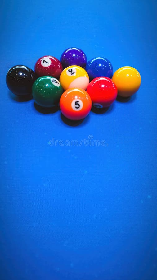 Billiard Balls on Blue Felt Stock Image - Image of cloth, object: 391121613
