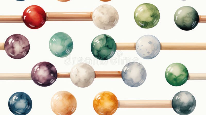 Colorful Billiard Balls and Cues Seamless Pattern AI Generated Stock ...