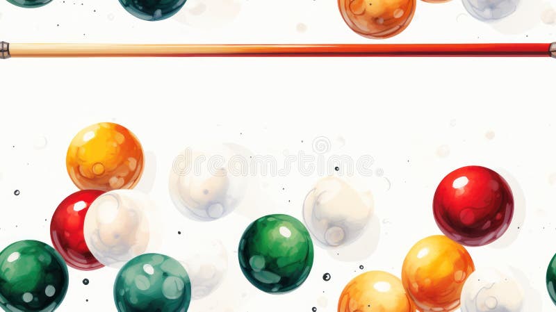 Colorful Billiard Balls and Cues Seamless Pattern AI Generated Stock ...