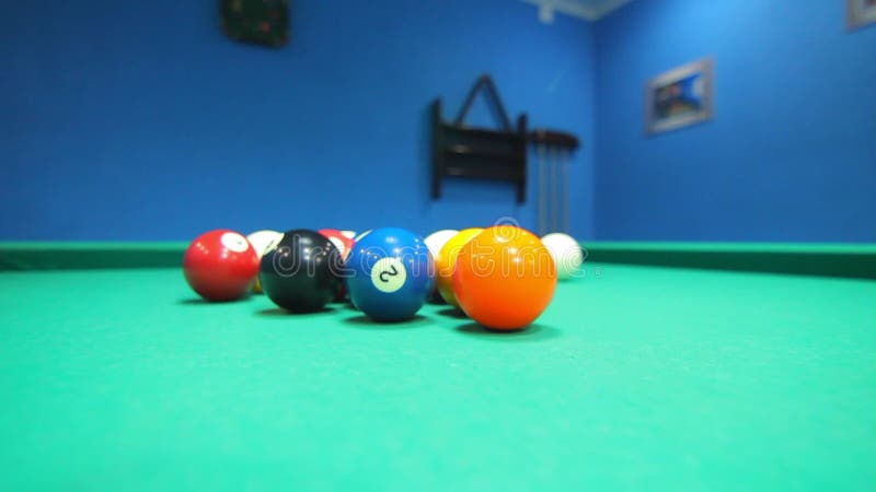 Billiard Balls Triangle Starting Position Shot. Pool Balls with Numbers ...