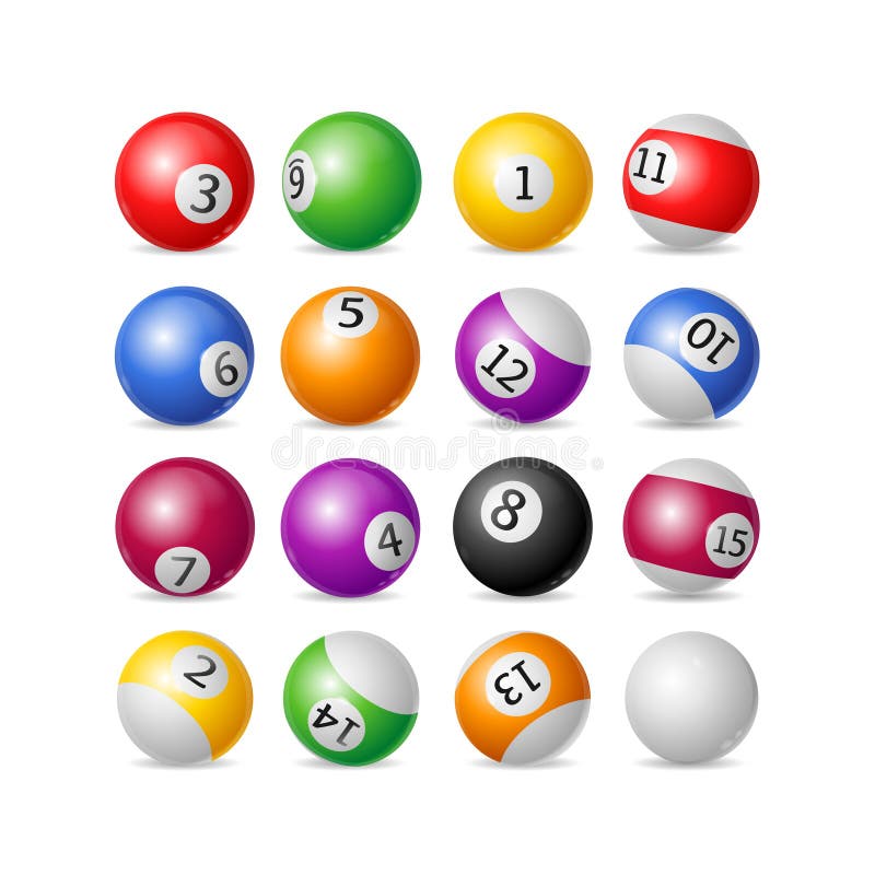 Colorful Billiard Balls Set. Vector Stock Vector - Illustration of ...