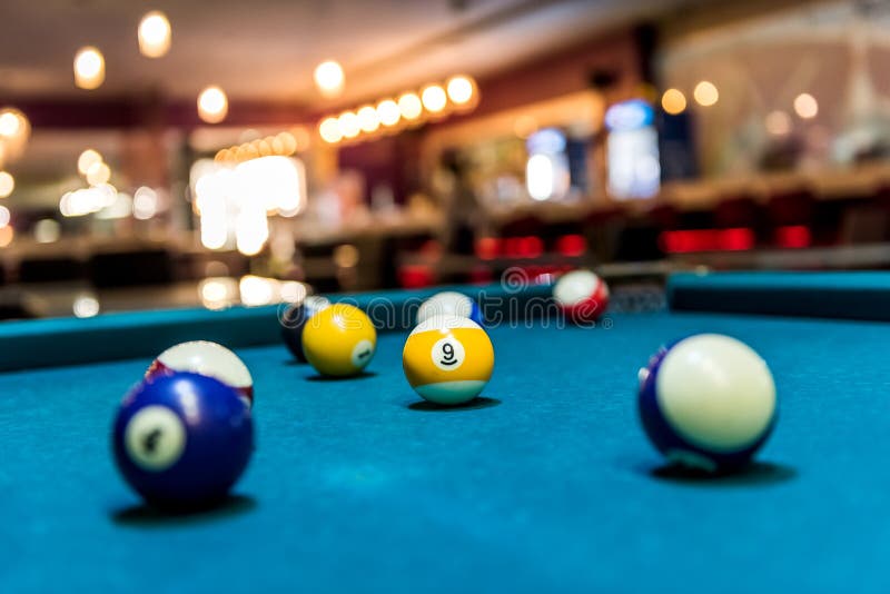 Colorful Billiard Balls on Table, Game and Gambling Stock Photo - Image ...