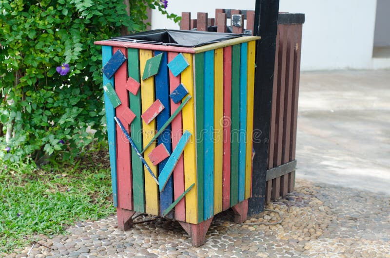 Colorful bin stock photo. Image of park, colorful, environmental - 34106768