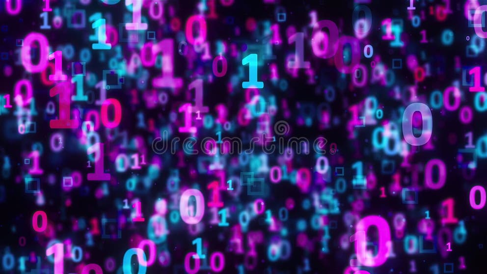 Colorful binary code stock illustration. Illustration of software - 395757618