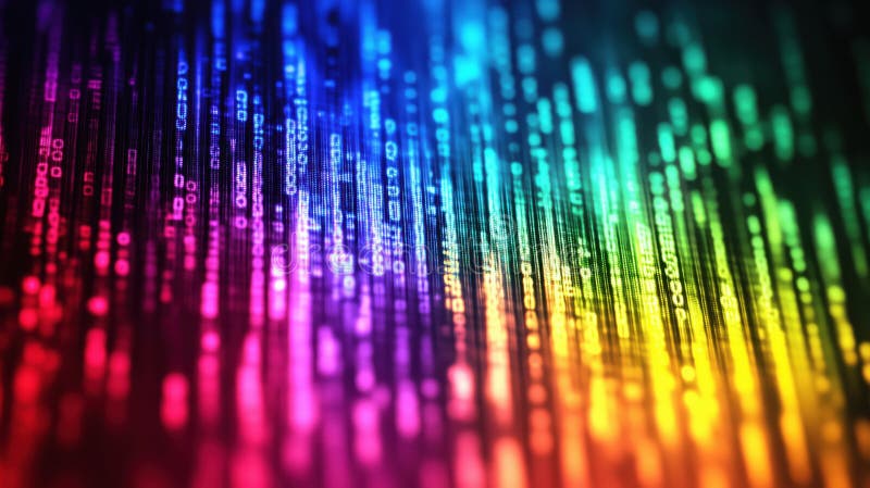 Colorful Binary Code Digital Background Stock Image - Image of spectrum ...