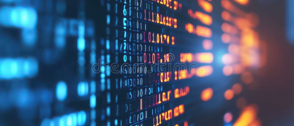 Colorful Binary Code Streams in a Digital Space Stock Photo - Image of ...