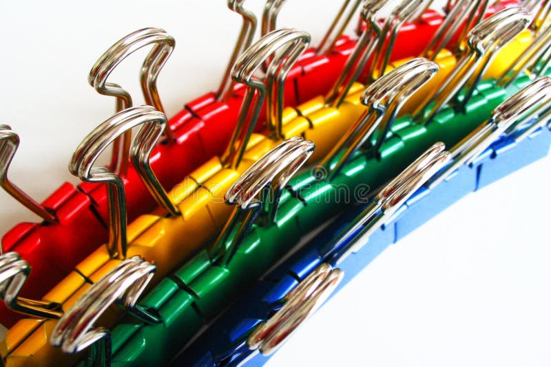 Colorful binder clips stock image. Image of business, rows - 527227