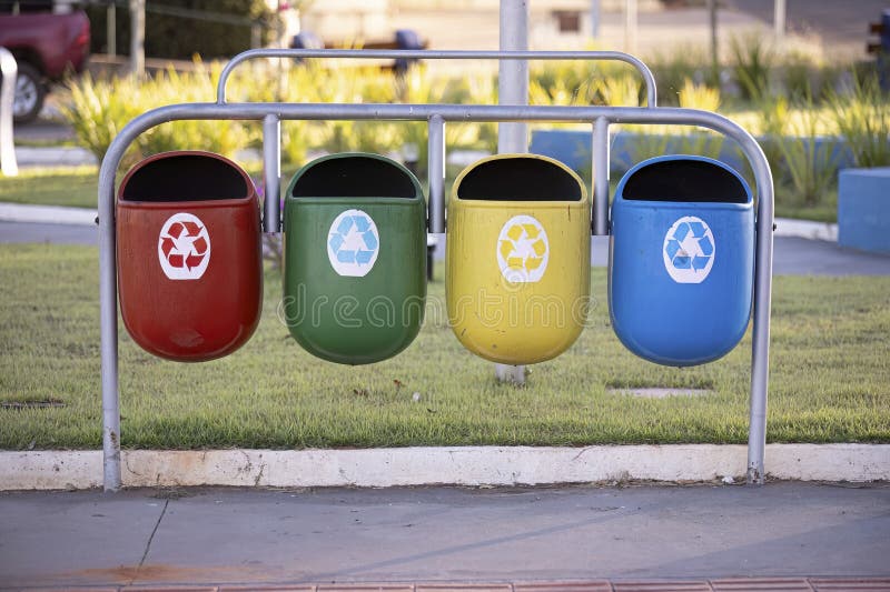 Colorful Bins for Selective Garbage Collection for Recycling Stock ...