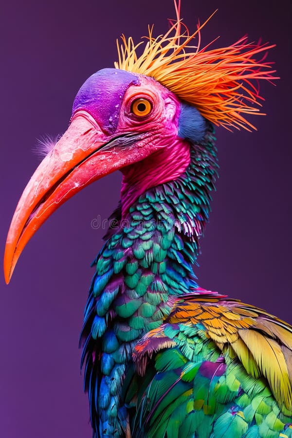 A Colorful Bird with a Bright Orange Beak and Colorful Feathers ...