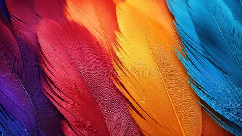 Colorful Bird Feather Texture Creating a Beautiful Background Stock ...