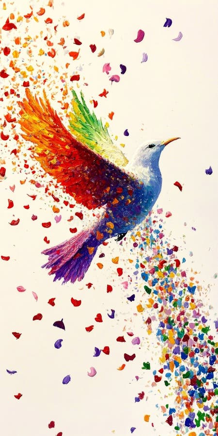 Colorful Bird in Flight - Abstract Art Stock Illustration ...