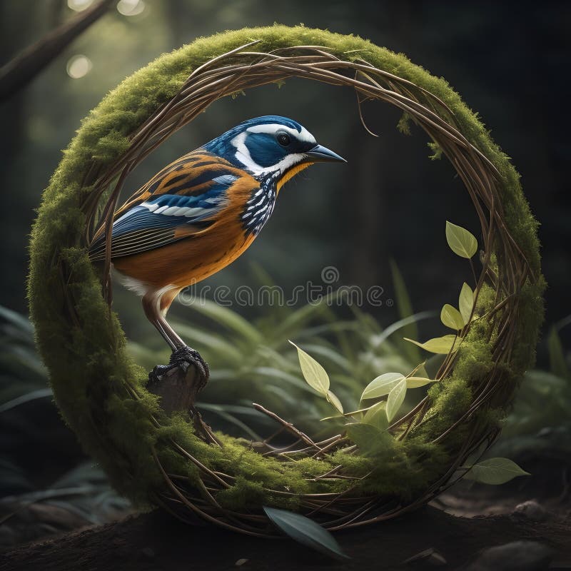 Colorful Bird in the Forest. Bird in the Nature Habitat Stock Image ...