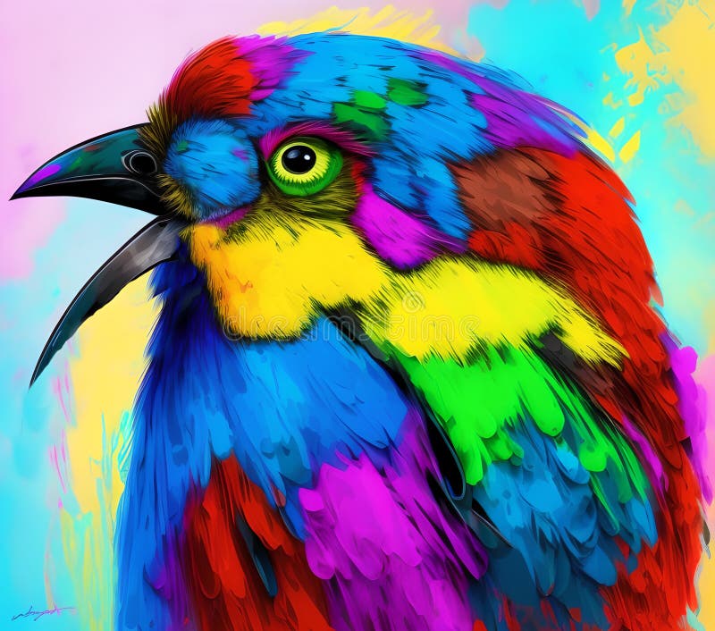 Colorful Bird, Generative AI Illustration Stock Illustration ...