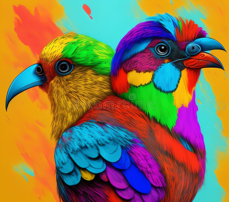 Colorful Bird, Generative AI Illustration Stock Illustration ...