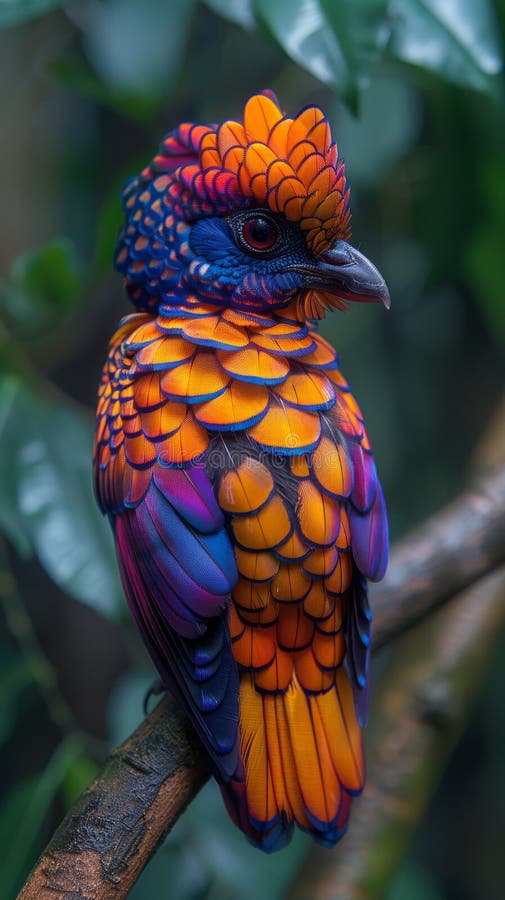 Colorful Bird with Intricate Feather Patterns. Generative AI. Stock ...