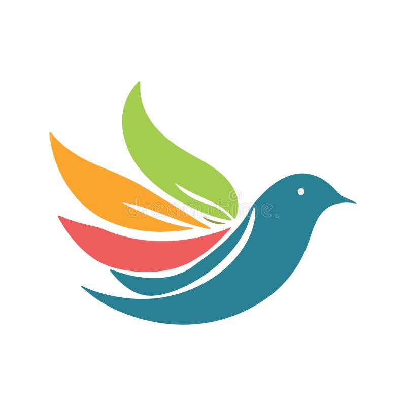 Colorful Bird Logo a Symbol of Peace and Harmony Stock Illustration ...