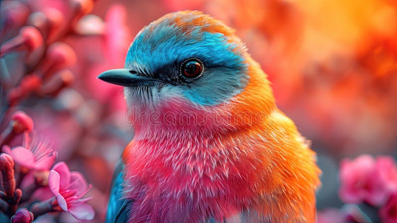 Colorful Bird Printout stock illustration. Illustration of wildlife ...