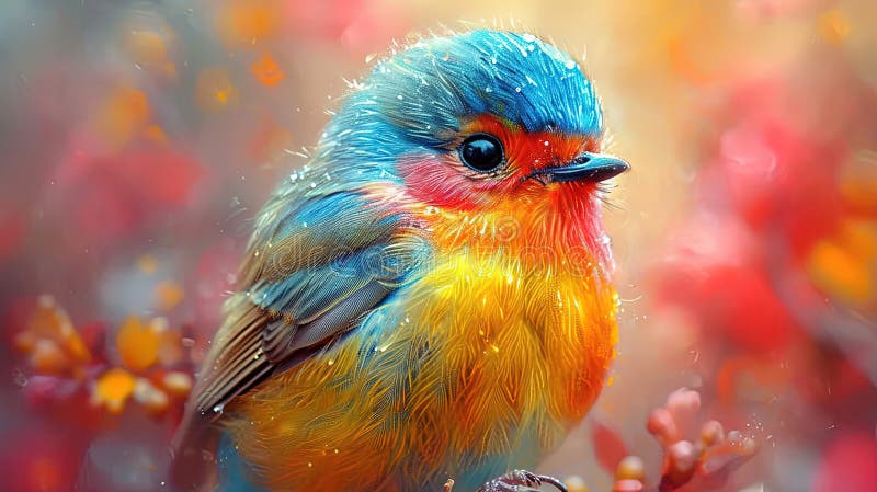 Colorful Bird Printout stock illustration. Illustration of acrylic ...