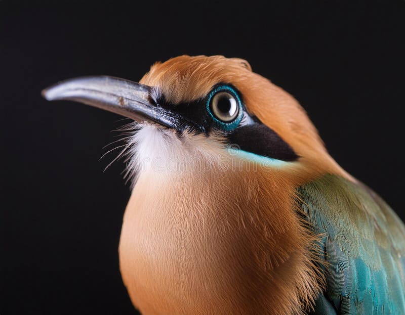 Colorful Bird with Turquoise Brow and Curved Beak Stock Illustration ...