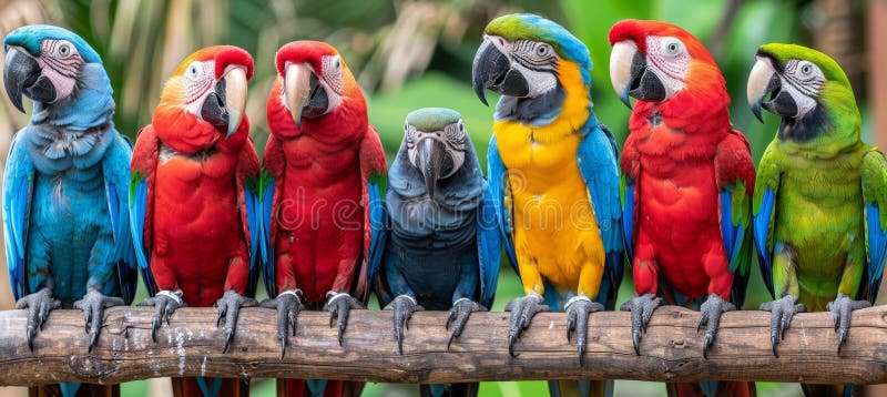 Colorful Birds Play in a Spacious Aviary, Engaging in Joyful Activities ...