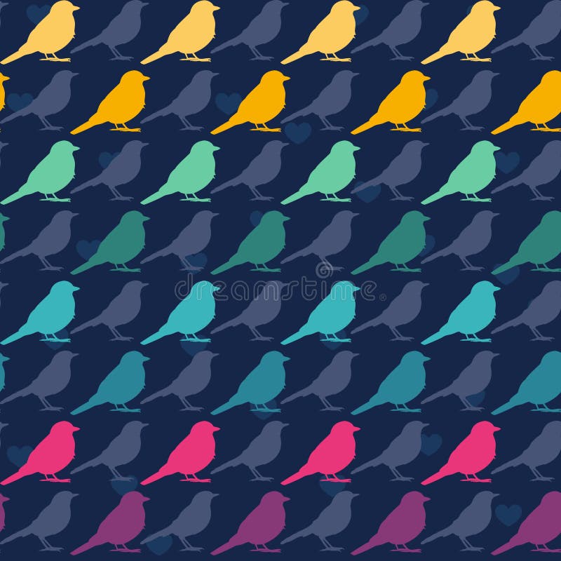 Colorful Birds Seamless Pattern Stock Vector - Illustration of bird ...