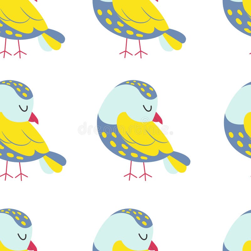 Colorful Birds Seamless Pattern. Exotic Birds in Different Print Poses ...