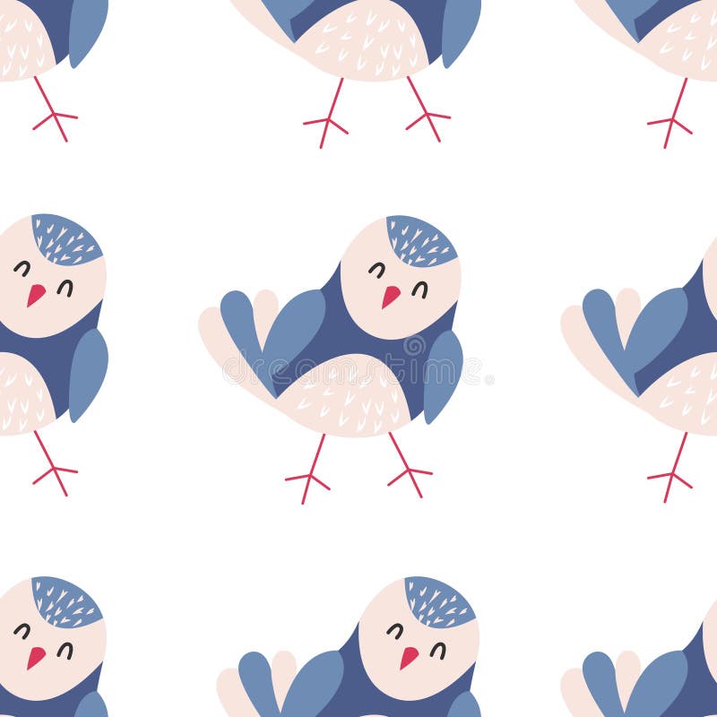 Colorful Birds Seamless Pattern. Exotic Birds in Different Print Poses ...