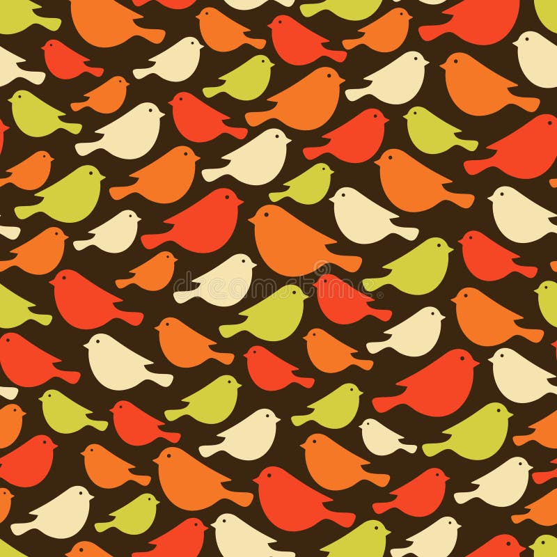 Colorful Birds Seamless Patterns. Stock Vector - Illustration of fall ...