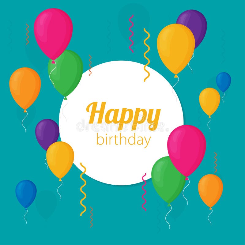 Colorful Birthday Background in Flat Design Style Stock Vector ...