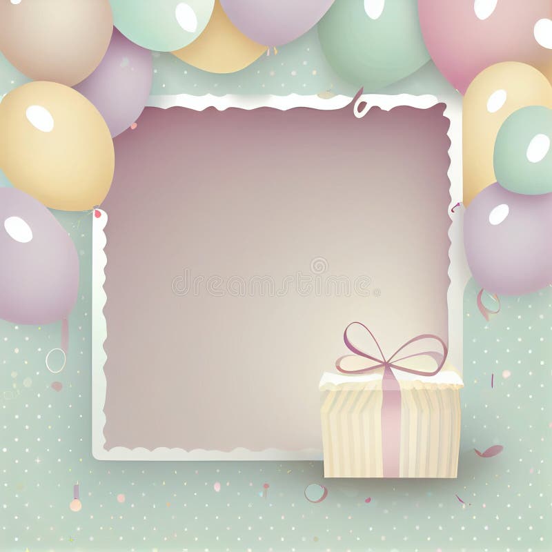 Colorful Birthday Background with Rectangle Area Stock Illustration ...