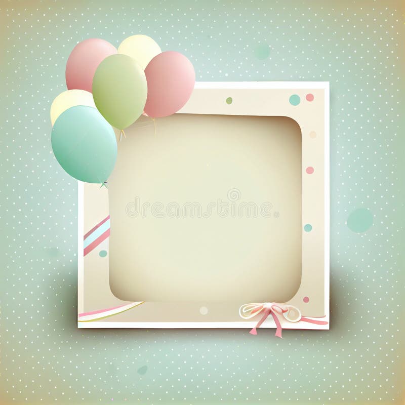 Colorful Birthday Background with Rectangle Area Stock Illustration ...