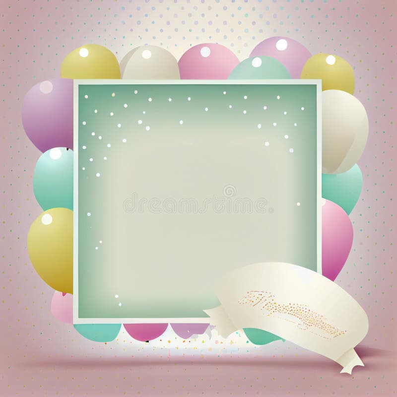 Colorful Birthday Background with Rectangle Area Stock Illustration ...