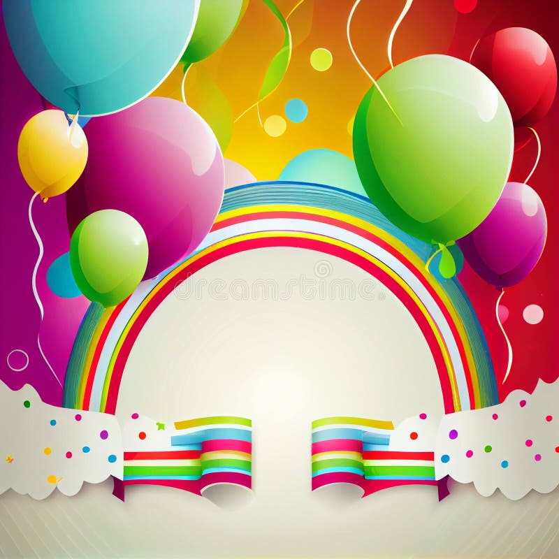 Colorful Birthday Background with Rectangle Area Stock Illustration ...