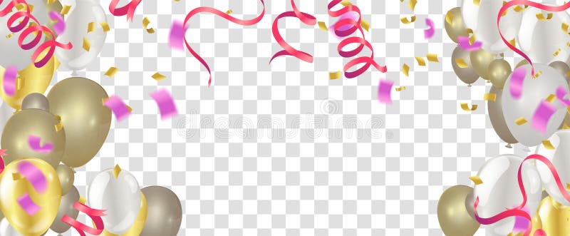 Colorful Birthday Balloons and Confetti - Vector Background Stock ... Colorful Birthday Balloons and Confetti - Vector Background Stock ...