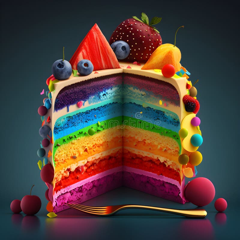 Colorful birthday cake stock illustration. Illustration of party ...