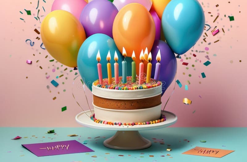 A Colorful Birthday Scene at 16-1-2025 Stock Illustration ...