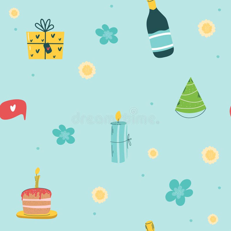 Colorful Birthday Seamless Pattern Perfect for Gift Wrap, Gift Bag and ...