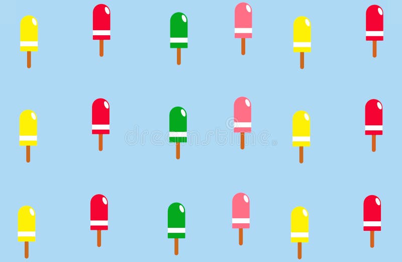 Colorful Bitten Popsicles on Light Blue Background. Background Texture ...