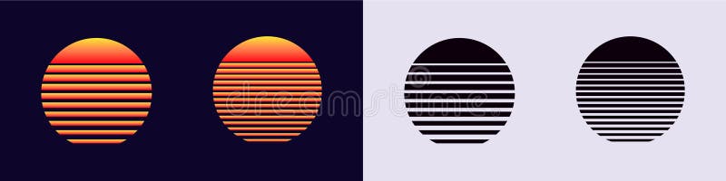 Colorful and Black Striped Ovals on a Split Background Stock Vector ...