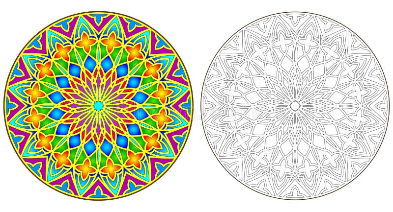 Rose Window Mandala Stock Illustrations – 220 Rose Window Mandala Stock ...