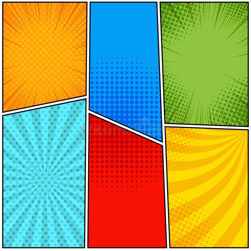 Colorful Blank Comic Page Background Stock Vector - Illustration of ...