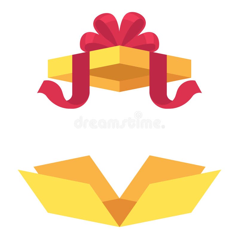 Colorful Blank Gift Box in Flat Design for Using As Banner Stock Vector ...