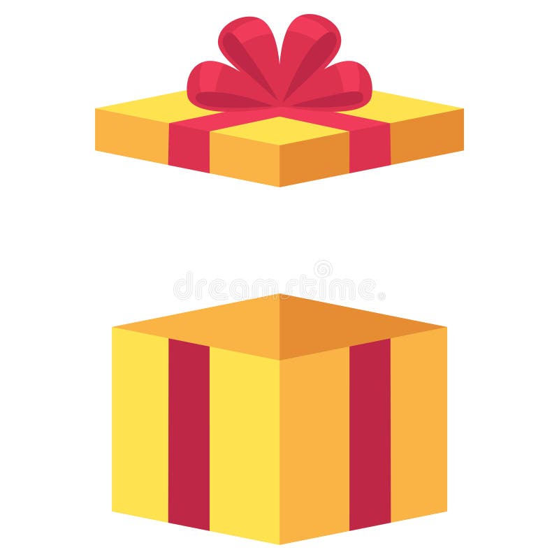 Colorful Blank Gift Box in Flat Design for Using As Banner Stock Vector ...