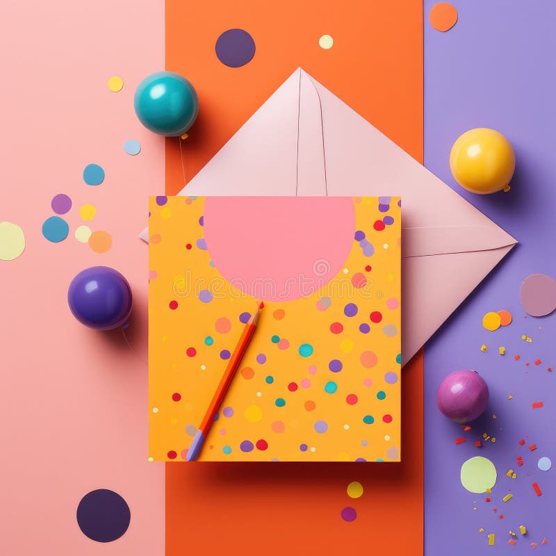 Colorful Blank Greeting Cards Mockup. AI Generative Stock Illustration ...