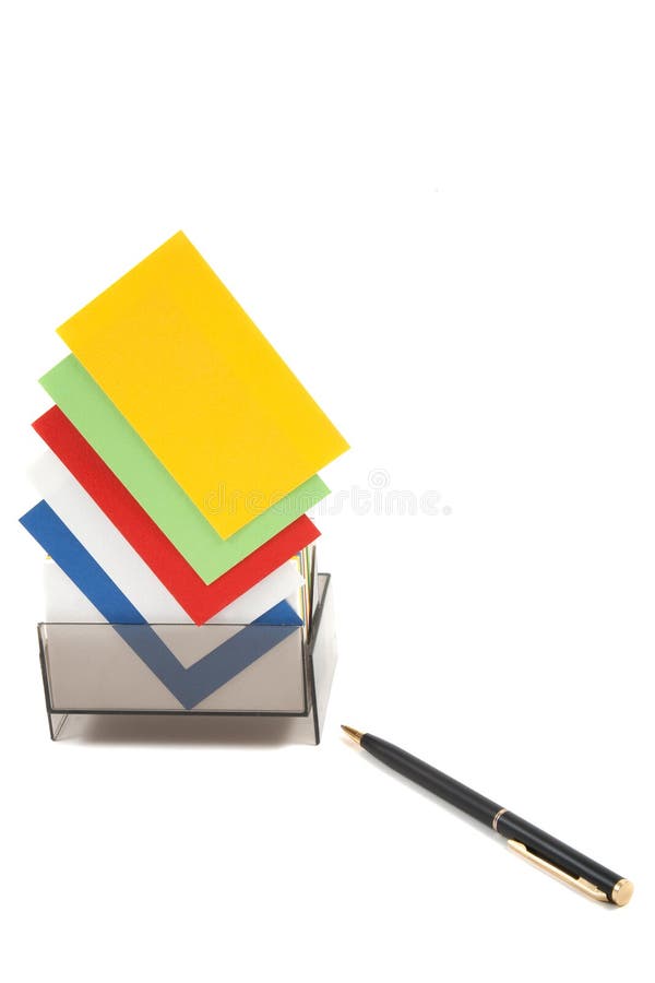 Colorful Blank Name Cards in a Box Stock Image - Image of colorful ...