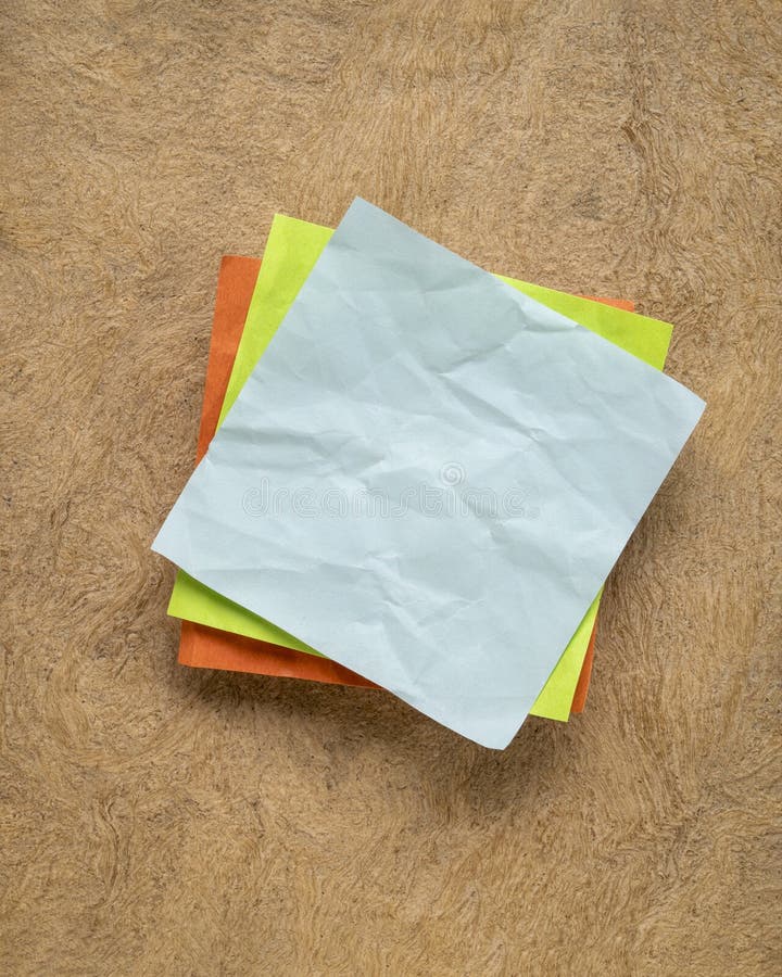Colorful Blank Reminder Note on Textured Paper Stock Photo - Image of ...