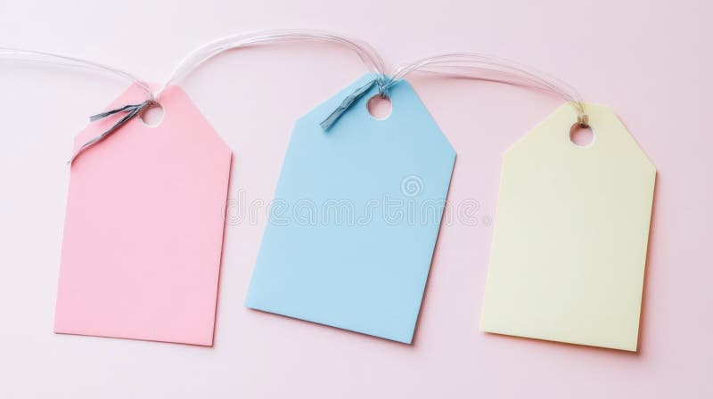 Colorful Blank Tags Arranged on a Pastel Background for Creative ...